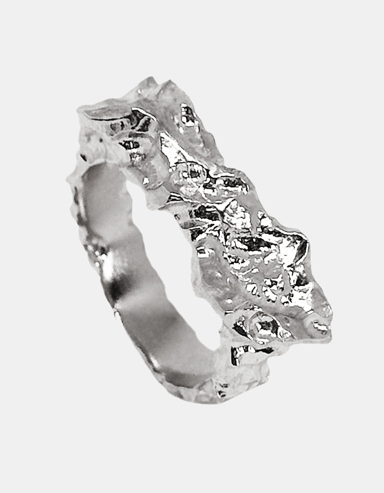 Rock Ring in Sterling Silver. - Sen Jewelry